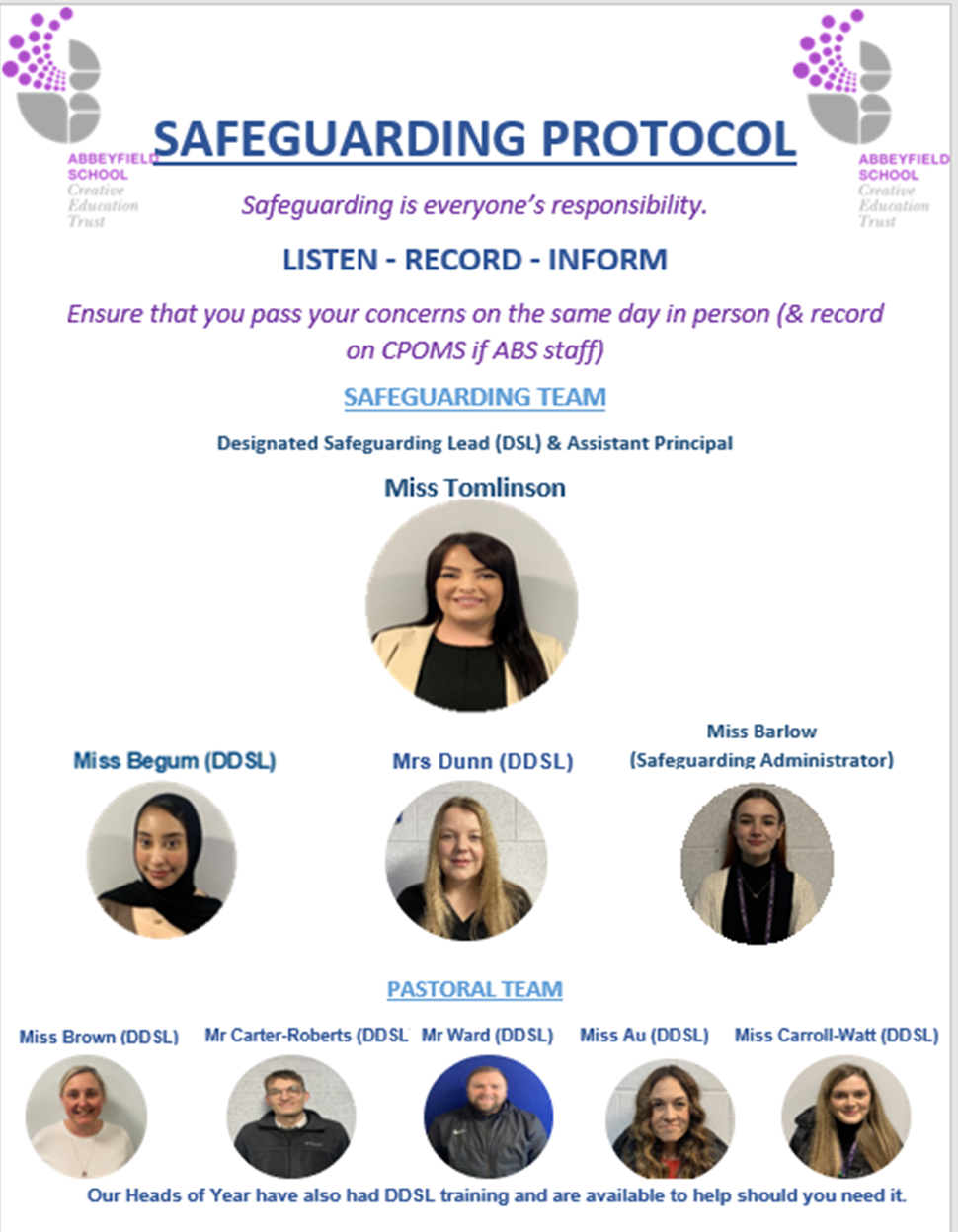 Abbeyfield School - Safeguarding